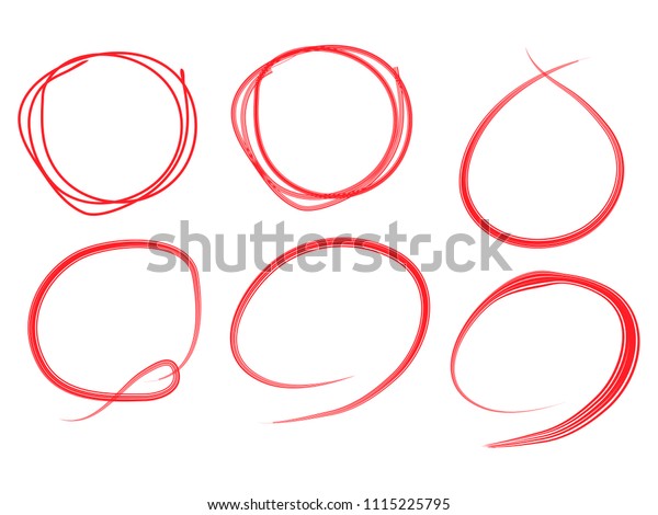 Highlight Circle Round Mark Highlighter Circles 스톡 일러스트 1115225795