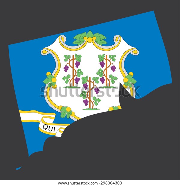 Highly Detailed Map Flag Inside State Stock Illustration 298004300