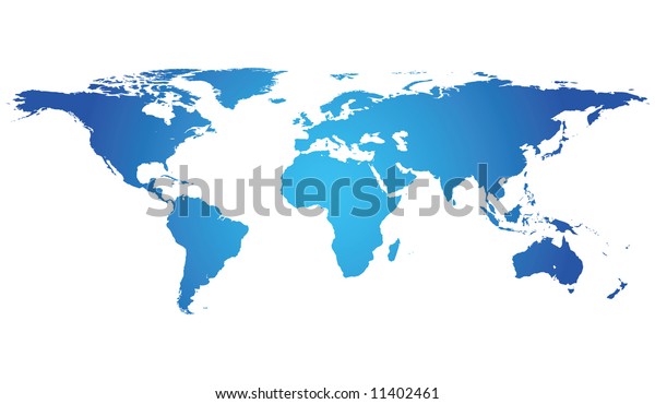 Highly Detailed World Map Gradient Manually Stock Illustration 11402461
