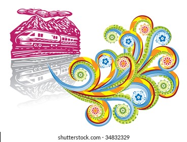 Highspeed Train Abstract Collage Format A4 Stock Illustration 34832329 ...