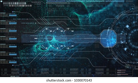 Hitech User Interface Head Display Digital Stock Illustration 1029773542