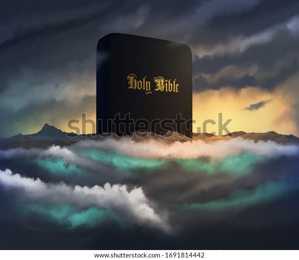 Holy Bible Scriptures Epic Background 3d Stock Illustration 1691814442