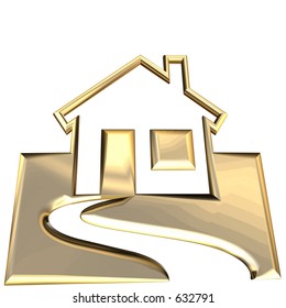 Gold House Icon Swoosh Stock Illustration 167899973