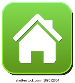 Green Home Vector Icon Shadow On Stock Vector (Royalty Free) 597000215 ...