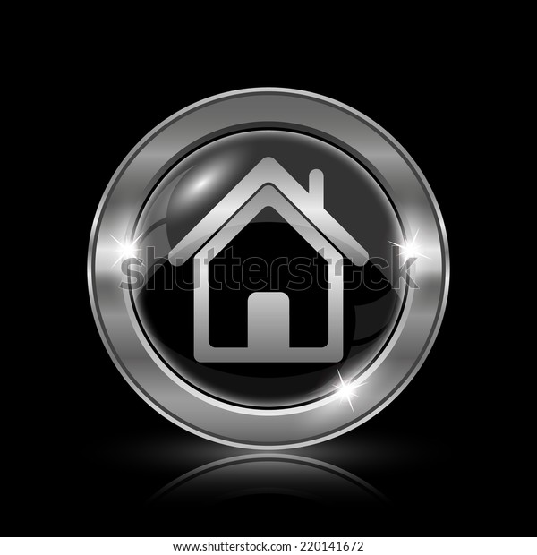 Home Icon Internet Button On Black Stock Illustration 220141672