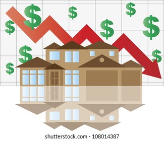 Home Value Rising Chart House Arrow Stock Vector (Royalty Free ...