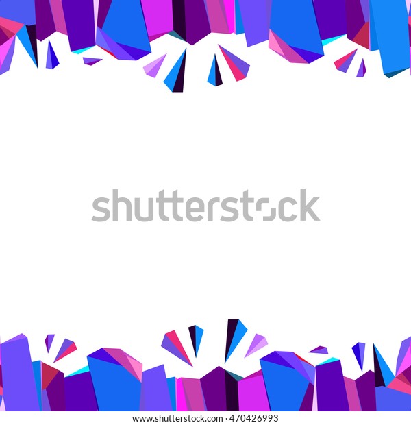 Horizontal Blue Border Frame Geometric Design Stock Illustration 470426993