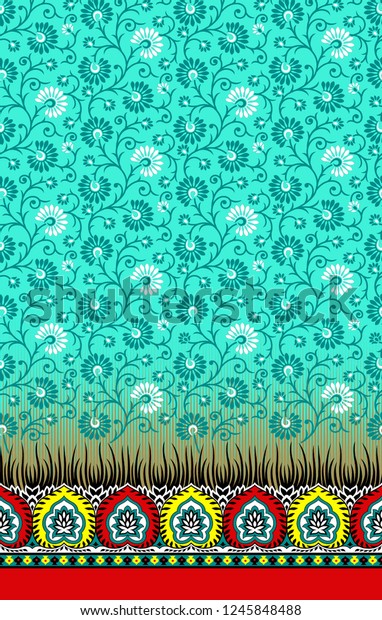 Horizontal Border Pattern Rama Background Stock Illustration 1245848488 ...