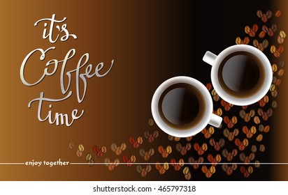 Horizontal Coffee Design Coffee Beans Background Stock Illustration ...
