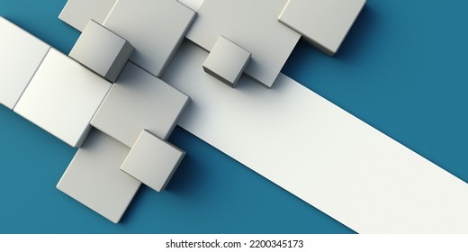 Horizontal Composition Volumetric Cubes 3d Render Stock Illustration ...