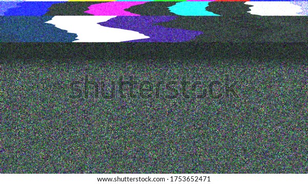 검정 배경에 깨진 비디오 이미지의 가로 스톡 일러스트 1753652471 | Shutterstock