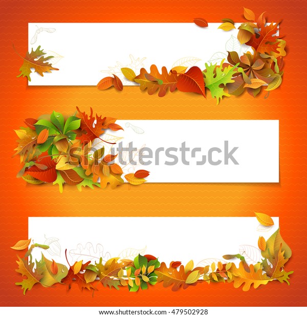 Horizontal Fall Banners Set Three Templates Stock Illustration 479502928
