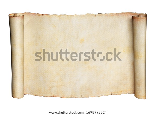 Horizontal Paper Scroll Manuscript Isolated On Stock Illustration ...