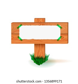 Horizontal Rectangular Wooden Sign Post Paer Stock Illustration ...