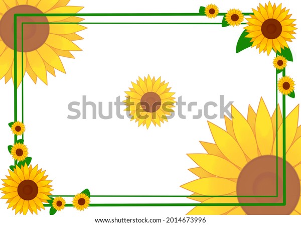 Horizontal Sunflower Vector Wallpaper Frame Stock Illustration ...