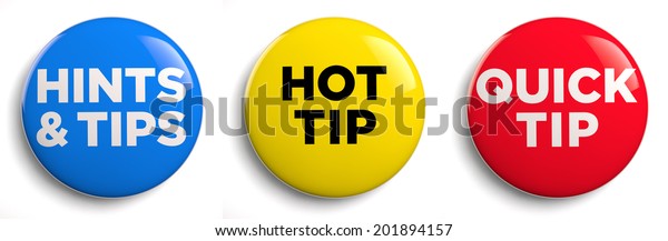 Hot tip and hints and tips icons. Clipping path included.