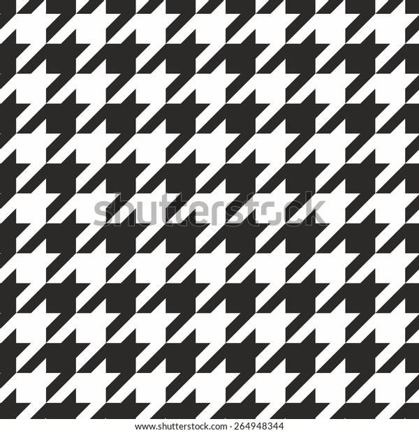 Houndstooth Tile Black White Pattern Seamless 스톡 일러스트 264948344
