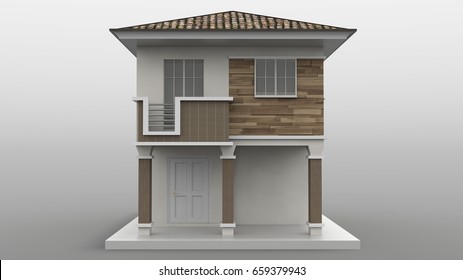 House 3d Isolated Front View Model Stock Illustration 661855135 ...