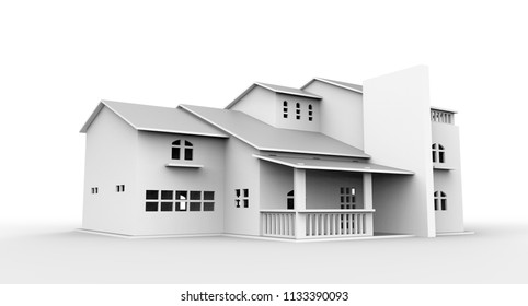 House 3d White Rendering Stock Illustration 1133390093 | Shutterstock