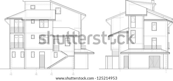 House Facade Views Stock Illustration 125214953 | Shutterstock