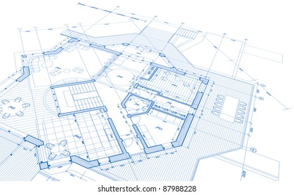 House Plan Blueprint Bitmap Copy My Stock Illustration 87988228
