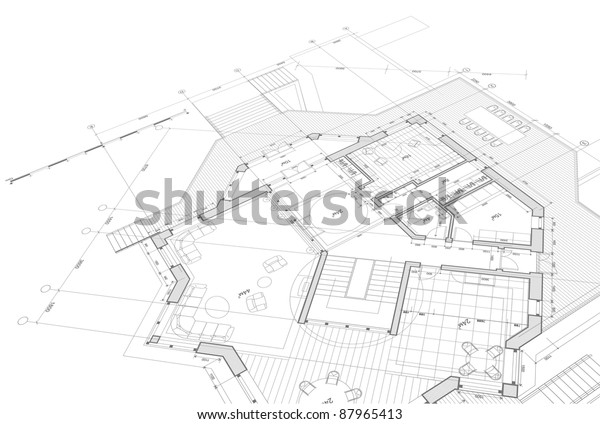 House Plan Blueprint Bitmap Copy My: стоковая иллюстрация, 87965413 ...