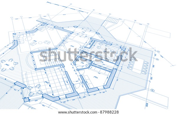 House Plan Blueprint Bitmap Copy My Stock Illustration 87988228