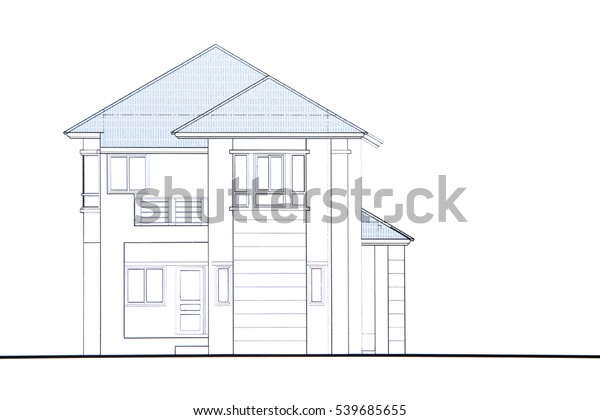 House Plan Front View Stock Illustration 539685655 | Shutterstock