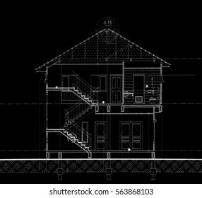 House Plan Section Cut Stock Illustration 563868103 | Shutterstock