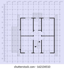 House Technical Draw Blueprint Stock Illustration 162134510 | Shutterstock