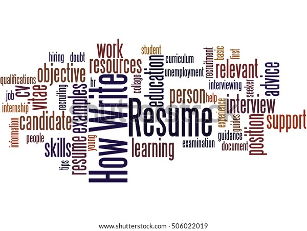 How Write Resume Word Cloud Concept Stock Illustration 506022019 ...