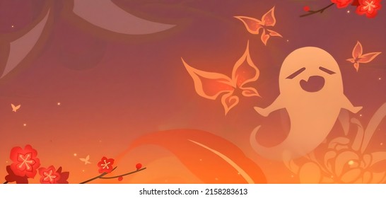 Hu Tao Name Card Genshin Impact Stock Illustration 2158283613 Shutterstock