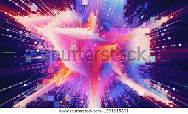 HUD Matrix 입자형가상현실그리드 코어입자가 있는 마법의 스톡 일러스트 1591615801 | Shutterstock