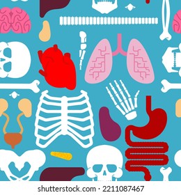 Human Anatomy Pattern Seamless Skeleton Internal Stock Illustration ...