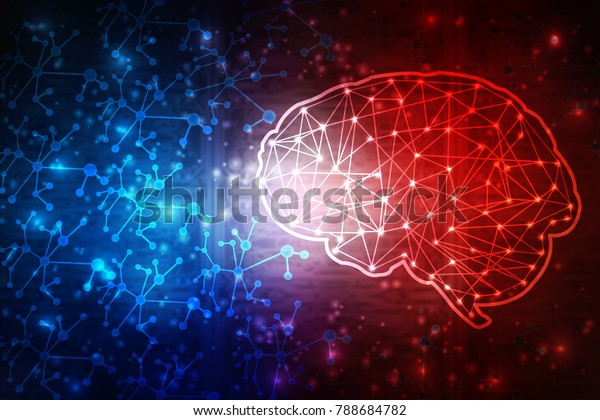 Human Brain 2d Illustration Stock Illustration 788684782