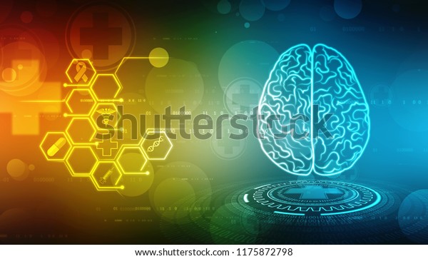 Human Brain 2d Illustration Digital Illustration Stock Illustration ...
