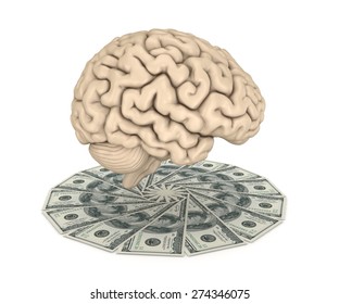 Money Brain Isolated On White Background Stock Illustration 204642100