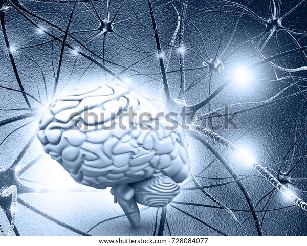 Human Brain Neuron Cells On Abstract: ilustrações stock 728084077 ...