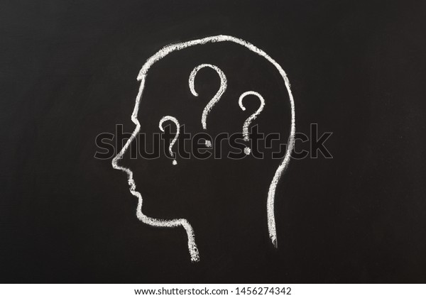 Human Brain Question Mark Draw On Stock Illustration 1456274342 ...