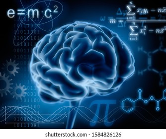 Human Brain Science Data 3d Illustration Stock Illustration 1584826126 ...