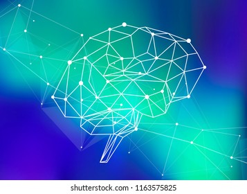 Human Brain Triangles Lines Dots Located: เวกเตอร์สต็อก (ปลอดค่า ...