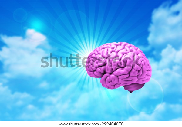 Human Brainsky Clouds Background Stock Illustration 299404070