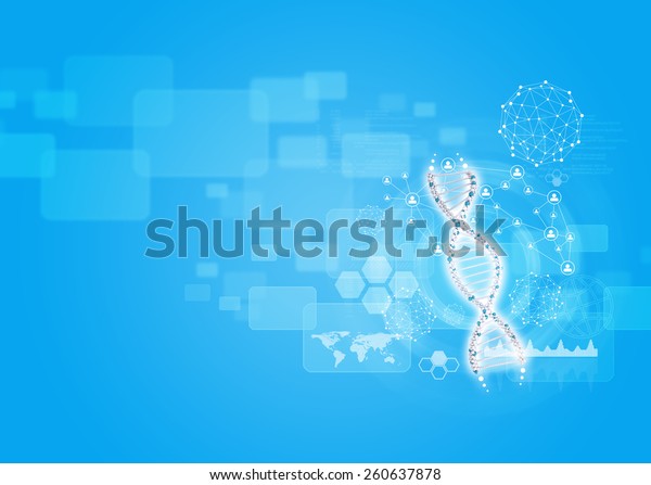 Human Dna Background World Map Information Stock Illustration 260637878