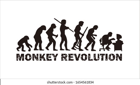 Human Evolution Evolutionary Process Anatomical Changes Stock ...