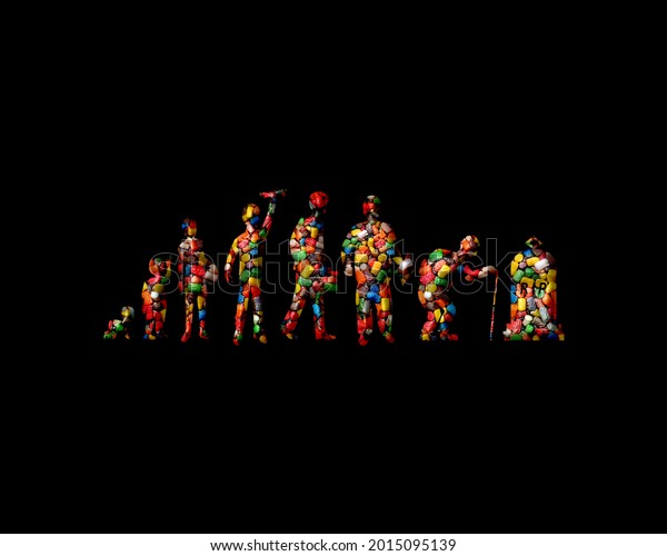 Human Evolution Life Cycle Sign Sweet Stock Illustration 2015095139 ...