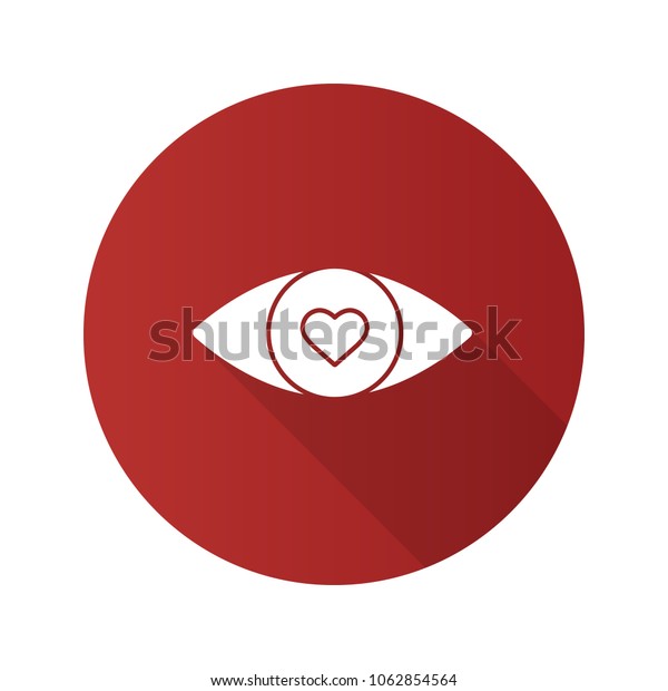 Human Eye Heart Inside Flat Design Stock Illustration 1062854564 ...