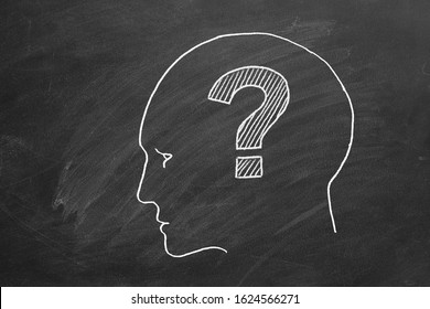 Human Face Question Mark Inside Illustration Stok İllüstrasyon ...