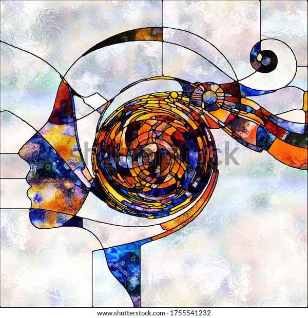 Human Face Swirl Abstraction On Subject Stock Illustration 1755541232