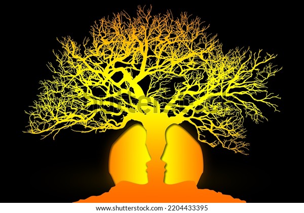 Human Faces Tree Silhouette Stock Illustration 2204433395 | Shutterstock