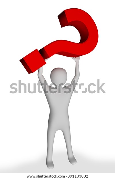 Human Figure Holding Question Mark Stock Illustration 391133002 ...